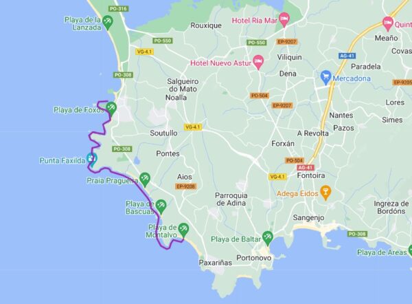 Kayak de mar desde la Playa de la Lanzada hasta Montalvo